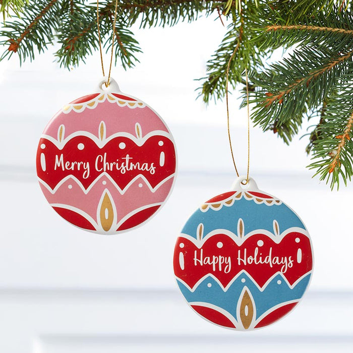 Set of 2 Ornaments - Colorful Round Ornaments for Decor | The Lakeside ...