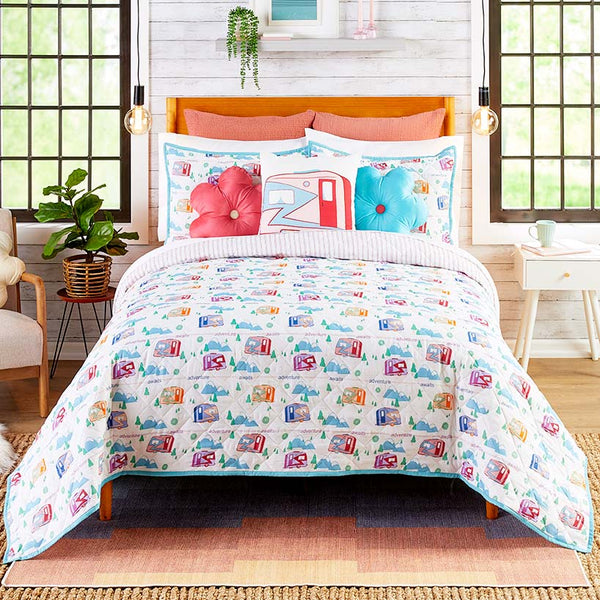 Vintage Camper Reversible Quilt, Sham, or Accent Pillow | The Lakeside ...