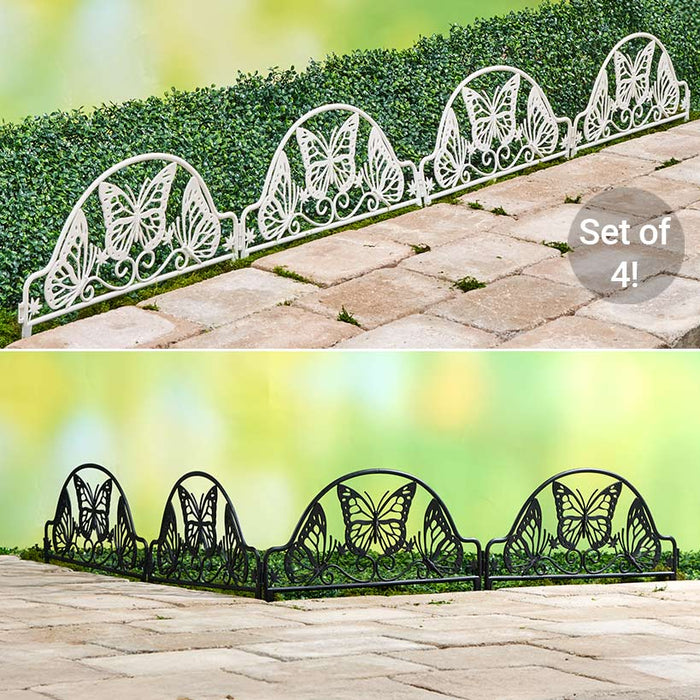 Butterfly Garden Border Fence Edging -Set of 4 | The Lakeside Collection