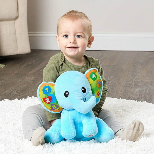 Winfun Interactive Elephant Plush Toy - Lights and Sound Learning Fun ...