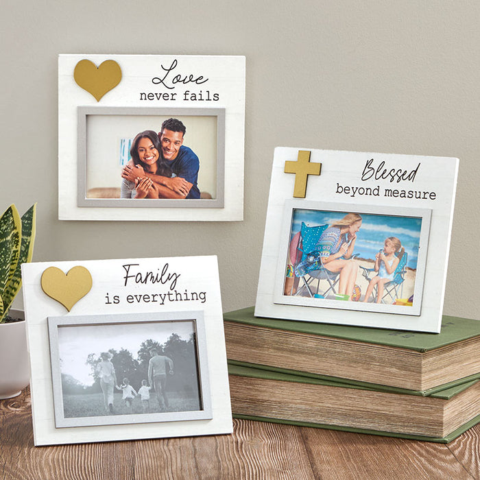 Photo Frame Love Family Blessed With Heart 6 x 4 | The Lakeside Collection