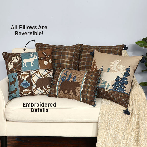 Lodge Embroidered Decorative Pillow | The Lakeside Collection