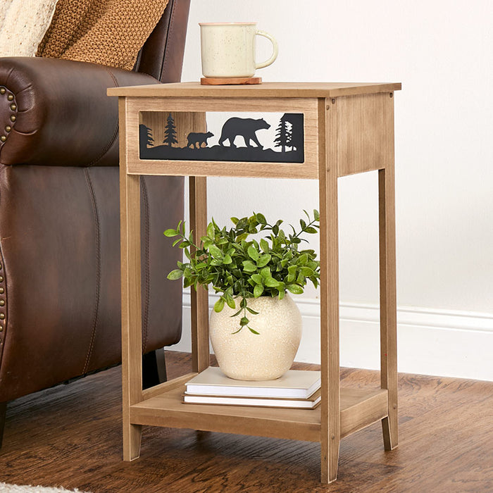 Rustic Lodge Style Side Table | The Lakeside Collection