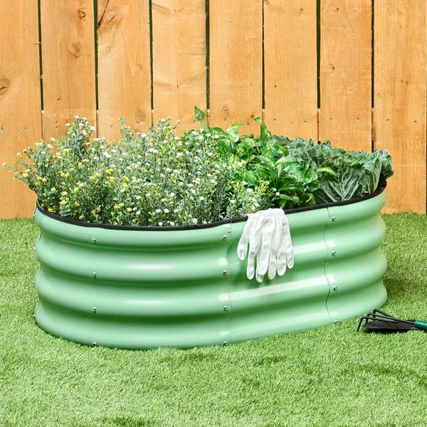 Green Oval Garden Raised Bed Kit | The Lakeside Collection