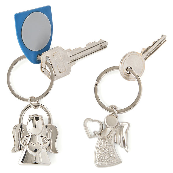 Guardian Angel Keychain Stainless Steel 2-pc | The Lakeside Collection