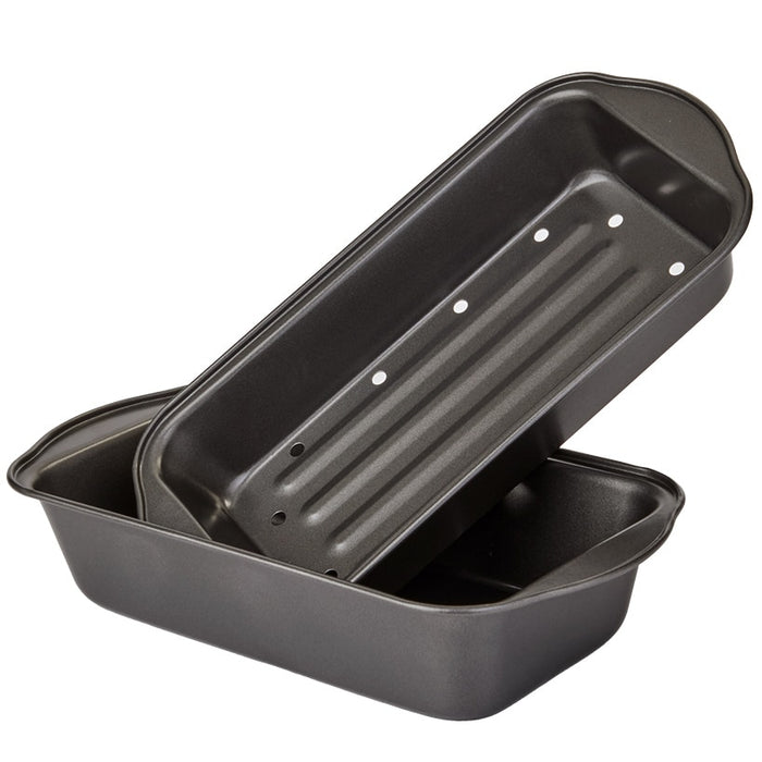 Nonstick Meatloaf Pan with Drain Tray | The Lakeside Collection