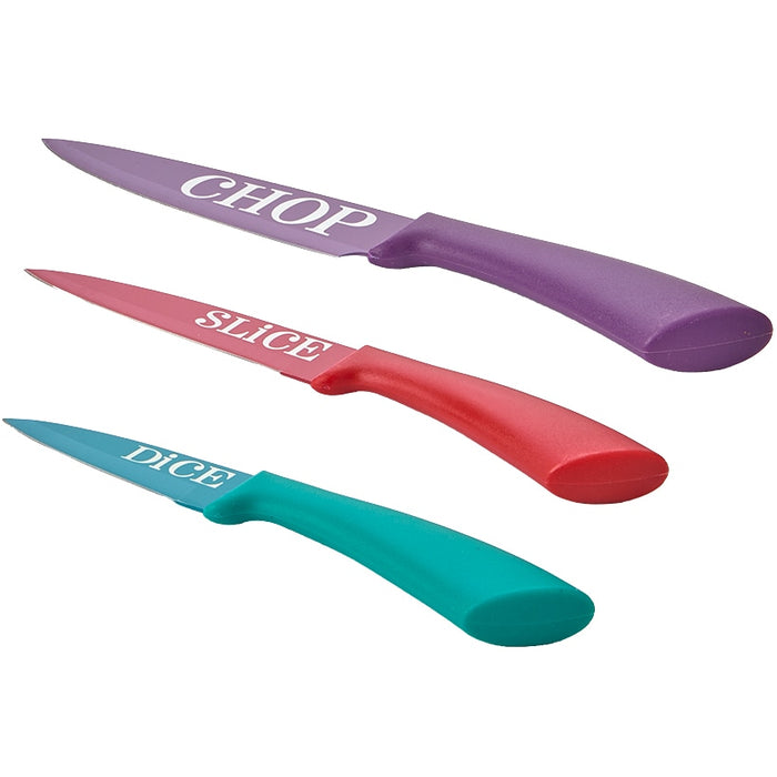 Multicolored Kitchen Knife Set - 3-Pc. | The Lakeside Collection