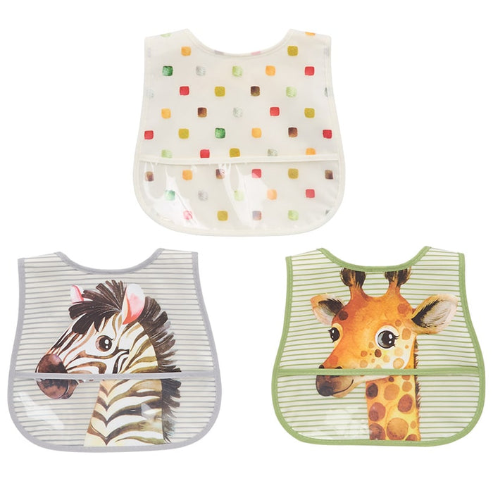 Baby Food-Catching Colorful Bibs - Set of 3 | The Lakeside Collection