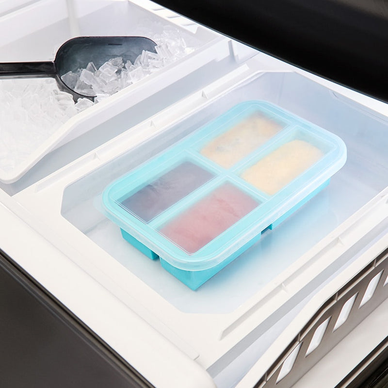 Silicone Food Freezer Tray with Lid - 4 Cups | The Lakeside Collection