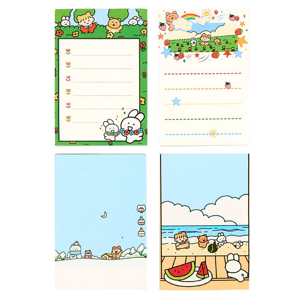 Cartoon Memo Writing Notepads - Set of 4 | The Lakeside Collection