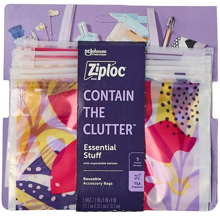 Contain the Clutter Ziploc Bags - Set of 5 | The Lakeside Collection
