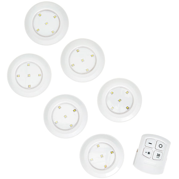 Wireless LED Puck Lights - Versatile, Battery Operated, 6 Pc with ...