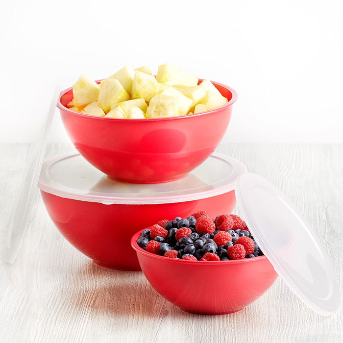 6-Pc. Red Covered Bowl Set | The Lakeside Collection