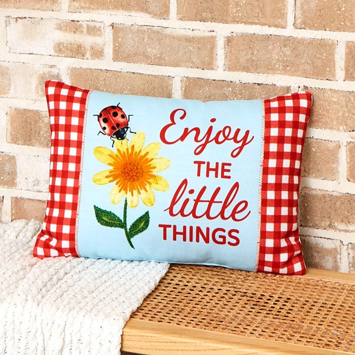 Ladybug Embroidered Decorative Pillow | The Lakeside Collection