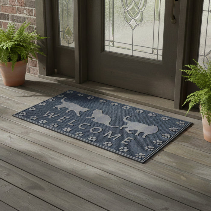 Cats Welcome Rubber Doormat | The Lakeside Collection