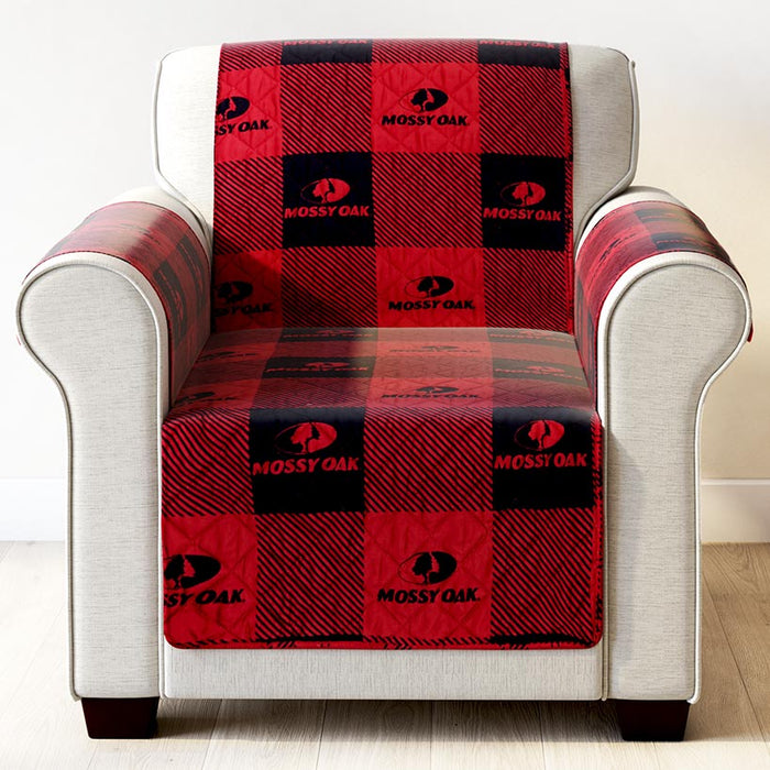 Mossy Oak Red Buffalo Logo Quilted Furniture Cover Chair, Loveseat ...