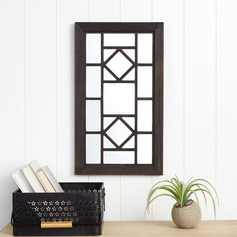 Decorative Wood Rectangular Black Framed Mirror | The Lakeside Collection