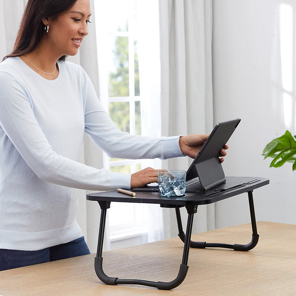 Folding Lap Desk With 4 USB-A Ports And Fan | The Lakeside Collection
