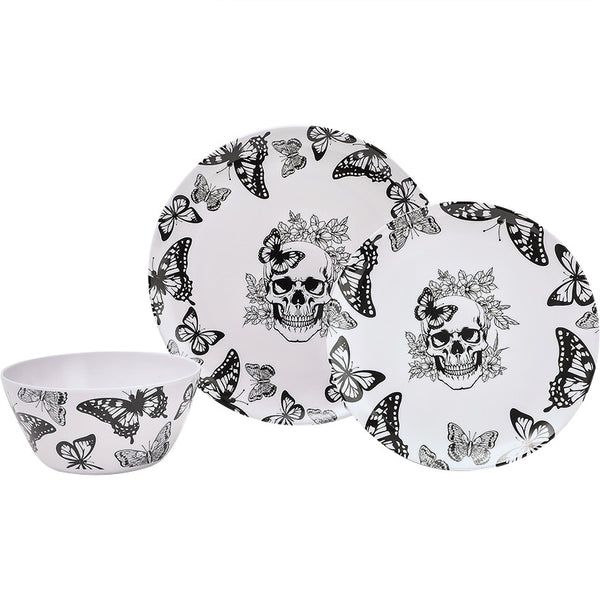 Gothic Elegance Halloween Butterfly and Skull Dinnerware Set | The ...