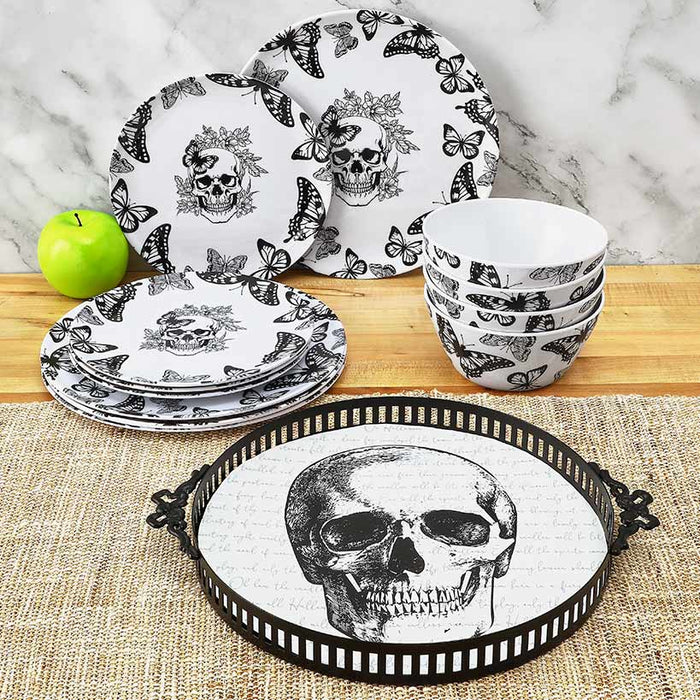 Gothic Elegance Halloween Butterfly and Skull Dinnerware Set | The ...