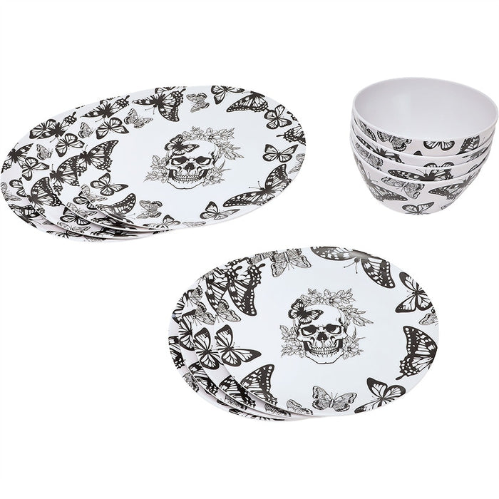Gothic Elegance Halloween Butterfly and Skull Dinnerware Set | The ...