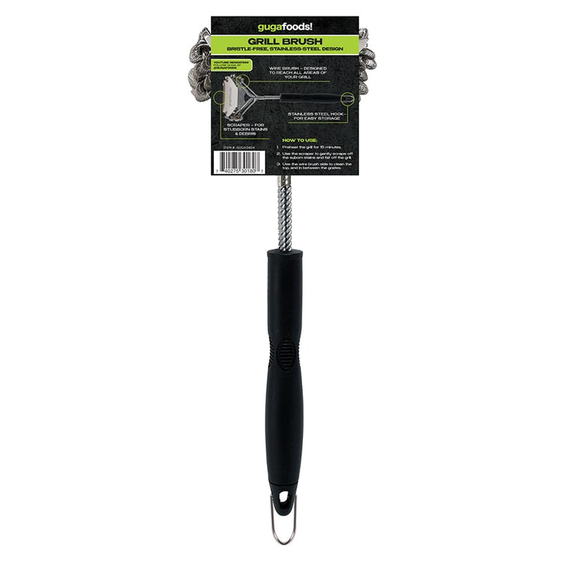 Guga Foods Grill Brush And Scraper Durable Stainless Steel Bristles ...