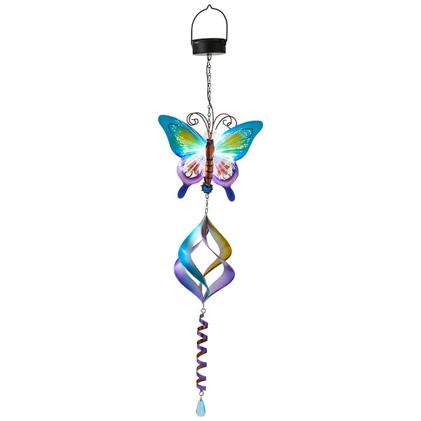 Solar Butterfly Fiber Optic Wind Spinner | The Lakeside Collection
