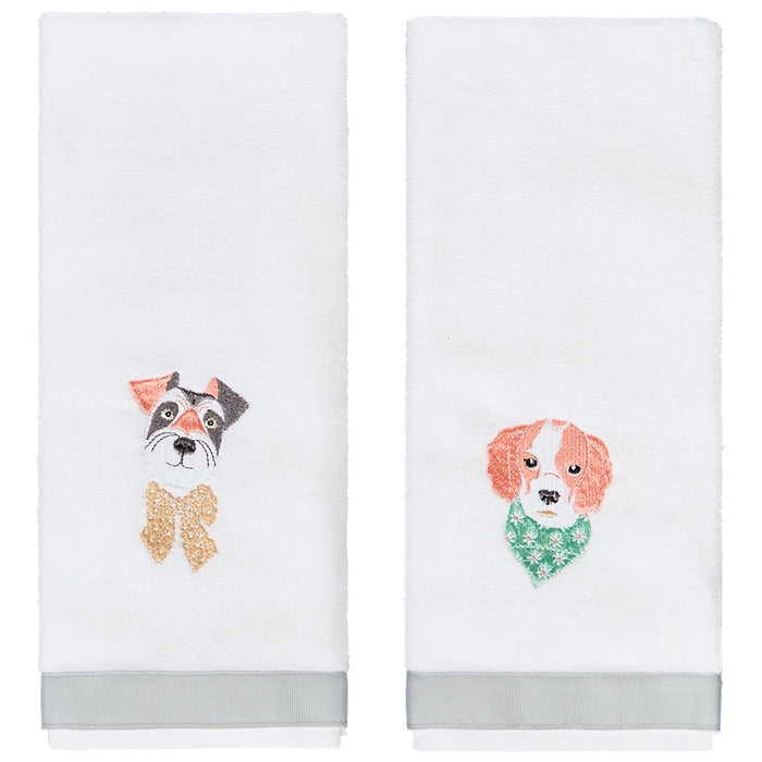 I Woof You Embroidered Hand Towels, Set of 2 | The Lakeside Collection