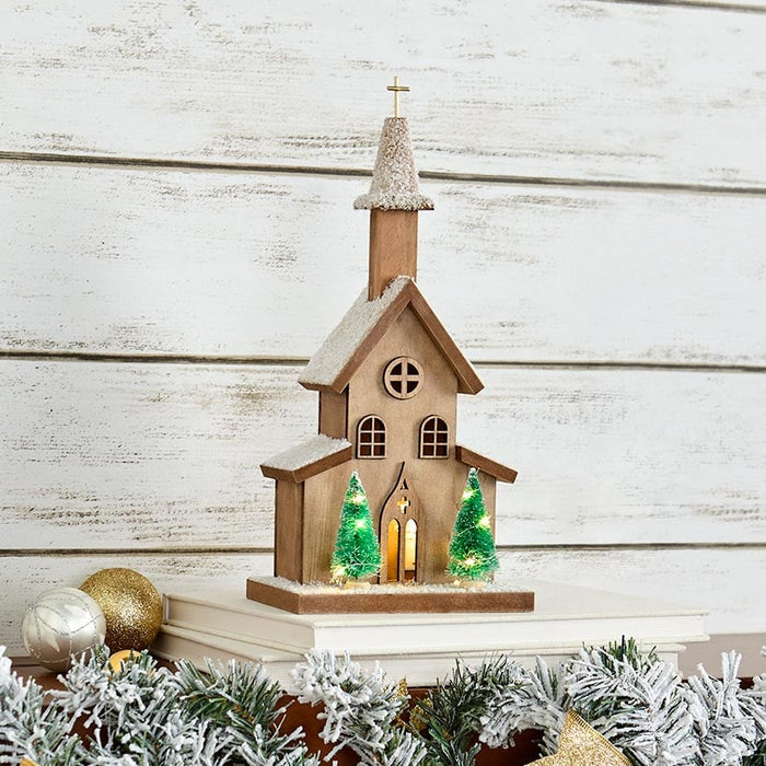 Lighted Country Church Decor | The Lakeside Collection