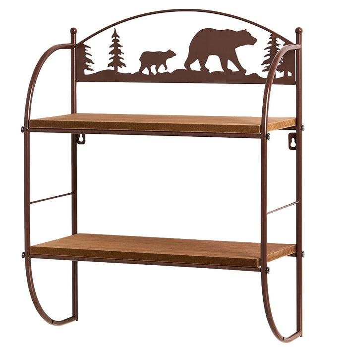 Rustic Lodge Bear Wall Shelf Rack | The Lakeside Collection