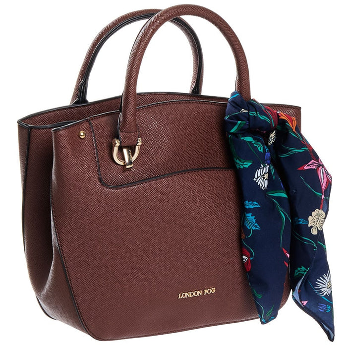 London Fog Brown Women's Wembley Satchel | The Lakeside Collection