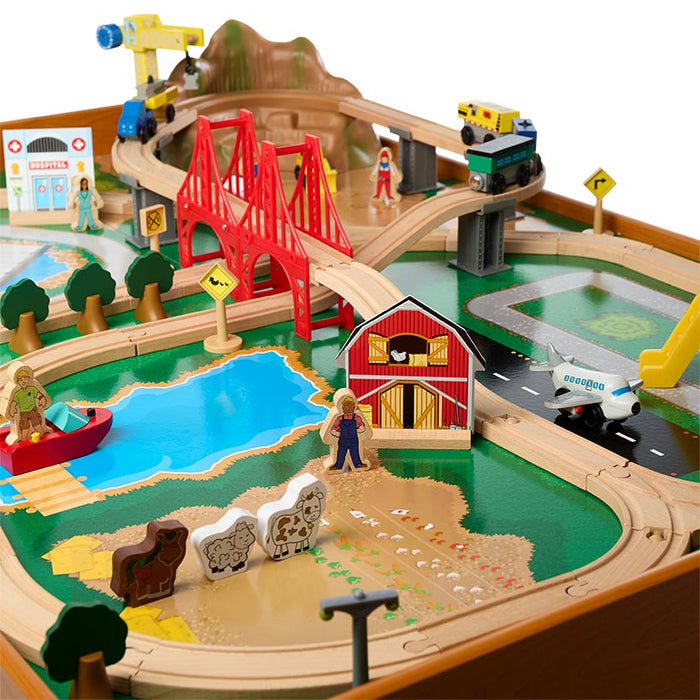 Kidkraft® Ride Around Town Train Set and Table - 100-Piece Adventure ...