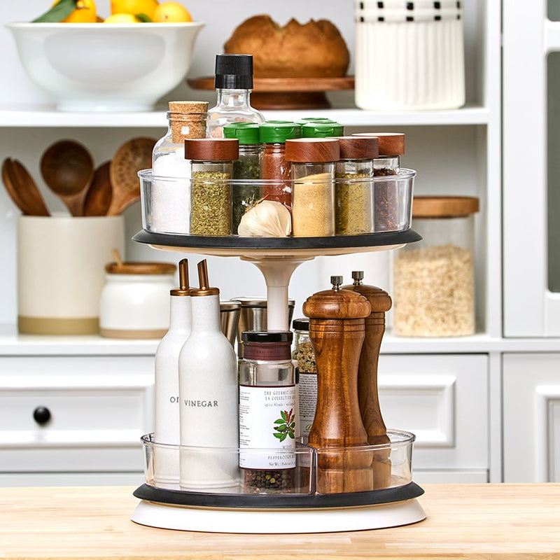 Clear Round Plastic Spinning Cabinet Organizer - Expandable | The ...
