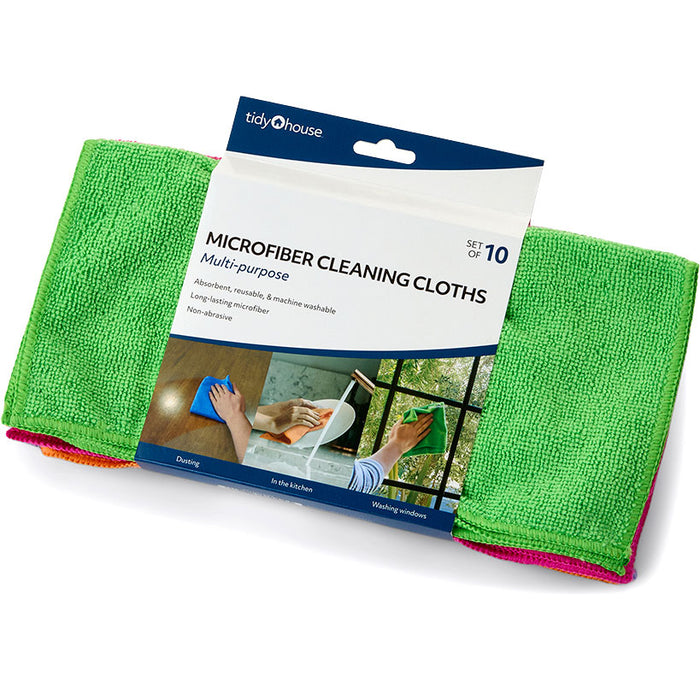 Microfiber Cleaning Cloths - Multi-Purpose, Non-Abrasive, Set of 10 ...