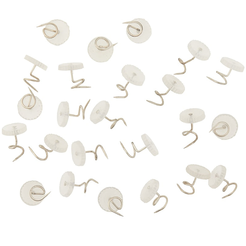 Upholstery Locks With Clear Plastic Head, Metal Corkscrew Pin Set of 24 ...