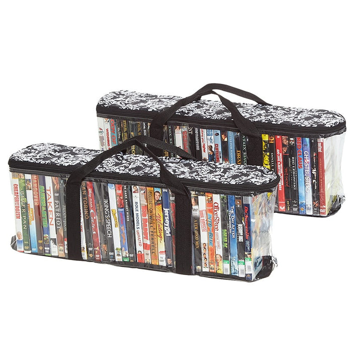 Media Storage Bag Organizer with Handles for DVDs or CDs Set of 2 | The ...
