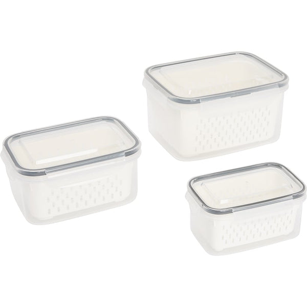 Food Storage Fridge Containers with Colanders Set of 3 | The Lakeside ...