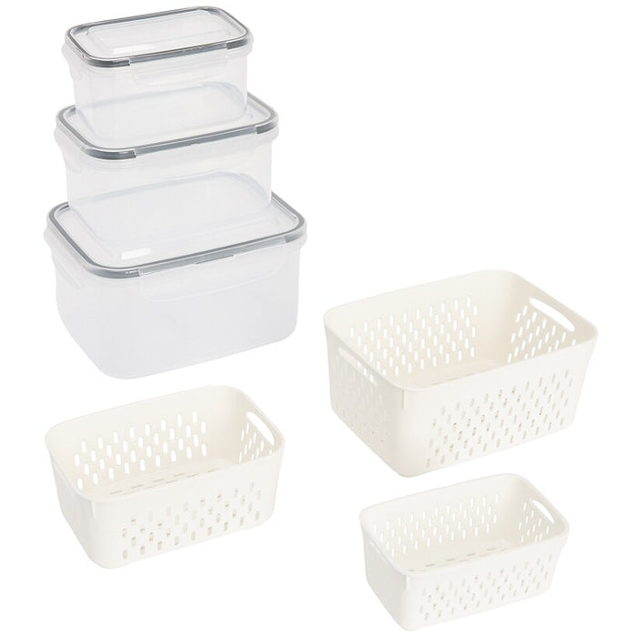 Food Storage Fridge Containers with Colanders Set of 3 | The Lakeside ...