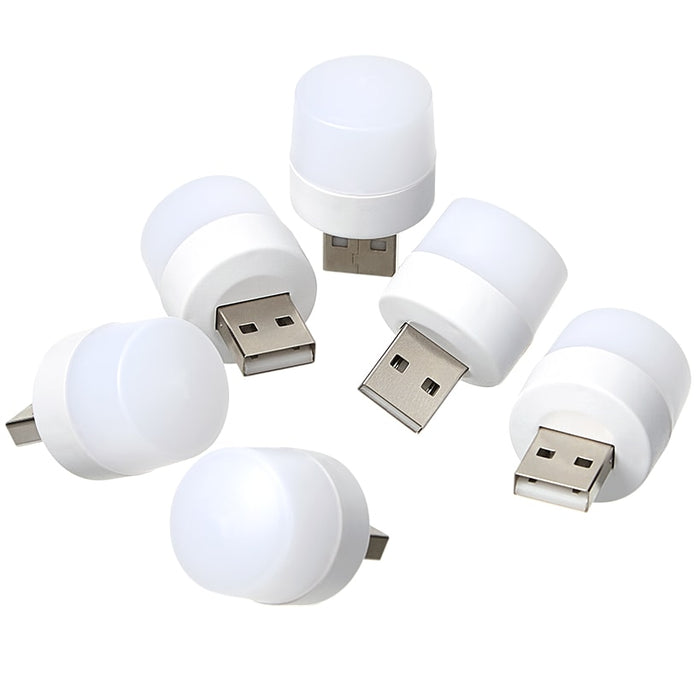 Mini USB Warm White LED Light Set Of 6 Easy To Use Compact Portable ...