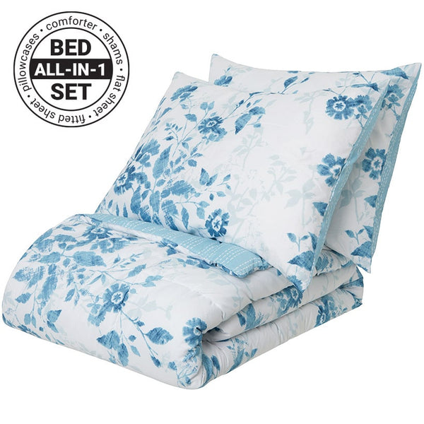 Spring Floral Reversible Queen or King Complete Comforter Set | The ...