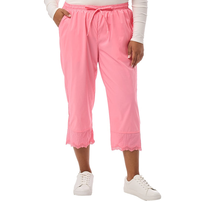 Women's Capri Pants with Scalloped Hemline and Waist Drawstring | The ...