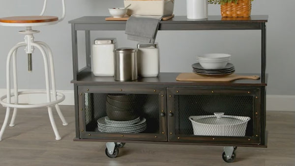 Industrial Rolling Buffet Serving Cart - Kitchen or Bar | The Lakeside ...